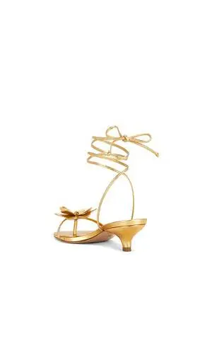 Raye Catalina Metallic Leather Kitten Heel Sandals