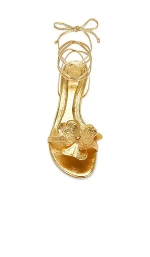 Raye Catalina Metallic Leather Kitten Heel Sandals