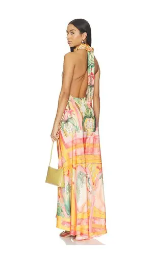 FALGUNI SHANE PEACOCK Open Back Halter Dress