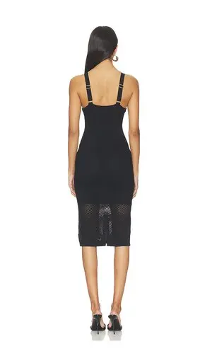 L'Agence Bra Cup Pointelle Midi Dress