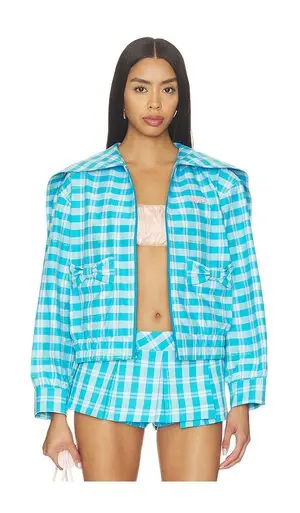 Sandy Liang Checked Zip-up Jacket