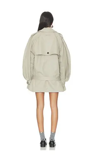 MARRKNULL Belted Short Trench Coat