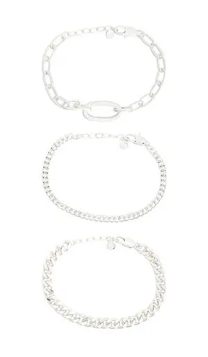 Ettika Chain Game Bracelet Set - Silver
