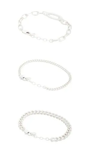 Ettika Chain Game Bracelet Set - Silver