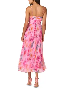 Astr The Label Bayley Printed Midi Dress - Pink Multi