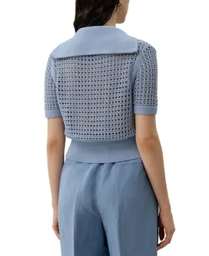 Lilysilk Toscana Pointelle Knit Double-zip Cardigan