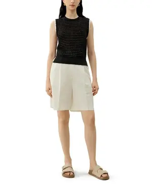 Lilysilk Toscana Pointelle Embroidered Vest - Black