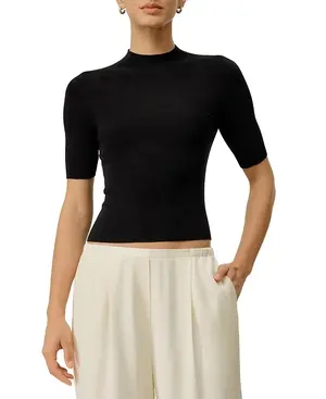 Lilysilk Slim-fit Silk-cotton Knit Top - Black