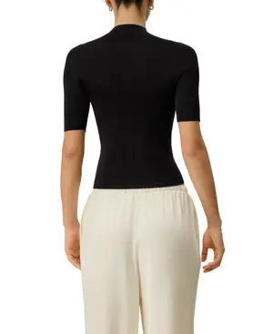 Lilysilk Slim-fit Silk-cotton Knit Top - Black