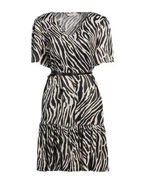 Liu Jo Zebra Print V-neck Short Sleeve Mini Dress