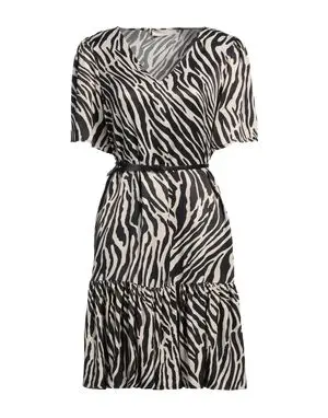 Liu Jo Zebra Print V-neck Short Sleeve Mini Dress