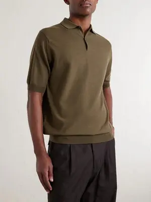 John Smedley 14.singular Slim-fit Merino Wool-piqué Polo Shirt - Green