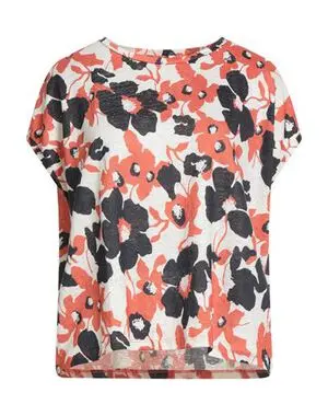 Majestic Filatures Printed Cotton-Linen Jersey T-Shirt Red
