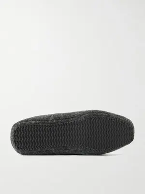 Mr P. Shearling-lined Woven Slippers - Gray