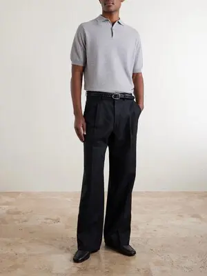 John Smedley 14.singular Slim-fit Merino Wool-piqué Polo Shirt - Gray