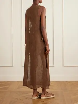 Le Kasha Jarajug Linen Midi Dress