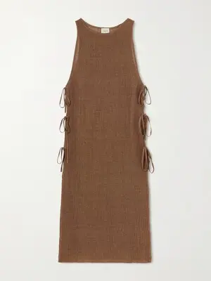 Le Kasha Jarajug Linen Midi Dress - Brown