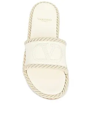 Valentino Garavani V Logo Torchon Slide Espadrilles