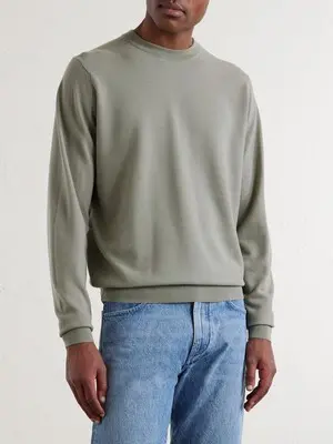 John Smedley Honeycomb Knit Merino Wool Sweater