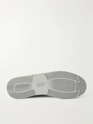 Brunello Cucinelli Suede-trimmed Canvas Low-top Sneakers