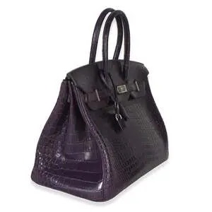 Hermès Amethyst Matte Niloticus Crocodile Birkin 35 Phw - Purple
