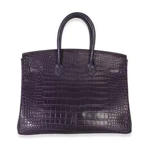 Hermès Amethyst Matte Niloticus Crocodile Birkin 35 Phw - Purple