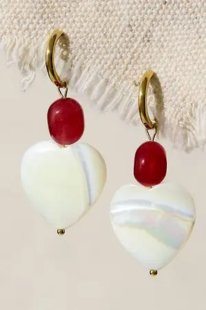 KOZAKH Blooming Heart Drop Earrings - Red