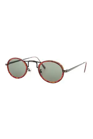 SUNGLASS MUSEUM Vintage Gatsbe Oval Sunglasses - Brown Motif