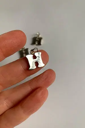 SHARPLILTEETH Vintage Sterling Letter H Initial Charm