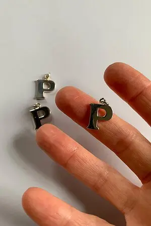 SHARPLILTEETH Vintage Sterling Letter P Initial Charm