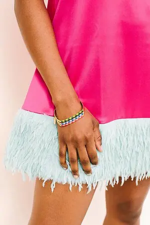 TWENTY TWO WEST Checkerboard Bangle - Peach
