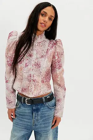 Anna Sui Victorian Satin Jacket - Blush