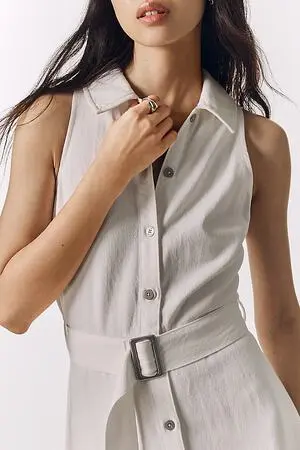 DL1961 Helena Sleeveless Button-front Midi Dress