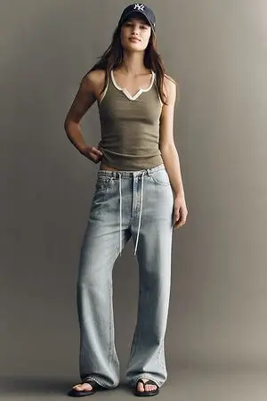 RAGABOND Stardust Cotton Hemp Blend Tank Top - Olive