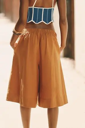 CELANDINE Oversized Bermuda Pants - Cinnamon