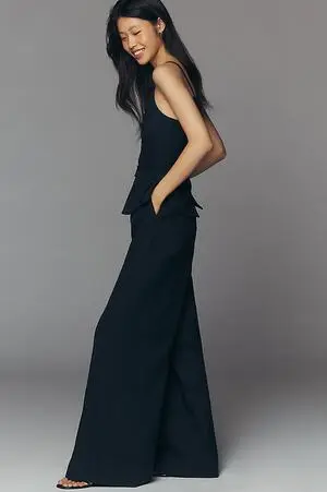 Avec Les Filles Bow Vest Twofer Jumpsuit