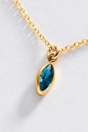 SET & STONES Marquise Birthstone Charm Necklace - December