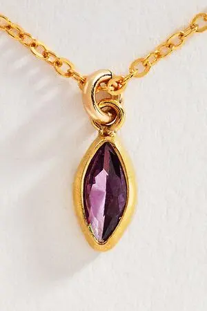 SET & STONES Marquise Birthstone Charm Necklace - February
