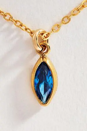 SET & STONES Marquise Birthstone Charm Necklace - September