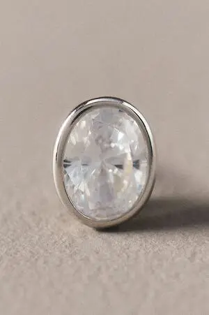 Shashi Oval Bezel Crystal Post Earrings