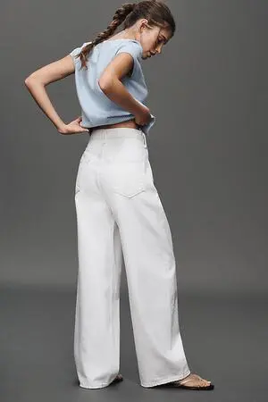 AGOLDE Low Curve High-rise Tapered Jeans - Milkshake