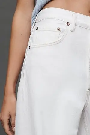 AGOLDE Low Curve High-rise Tapered Jeans - Milkshake