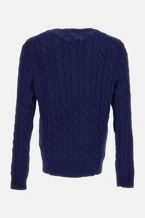 Polo Ralph Lauren Cable-knit Cotton Crewneck Sweater - Blue