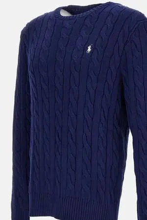 Polo Ralph Lauren Cable-knit Cotton Crewneck Sweater - Blue
