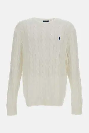 Polo Ralph Lauren Pullover A Trecce - Bianco