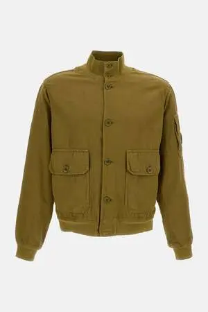 C.P. COMPANY Linen-blend Bomber Jacket - Green