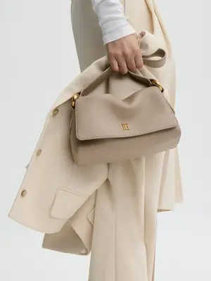 BY MALENE BIRGER Lellie Leather Shoulder Bag - Dune