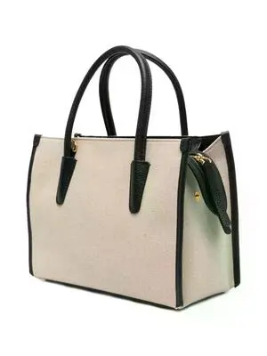 COCCINELLE Leather-trim Tote Bag With Embroidered Logo