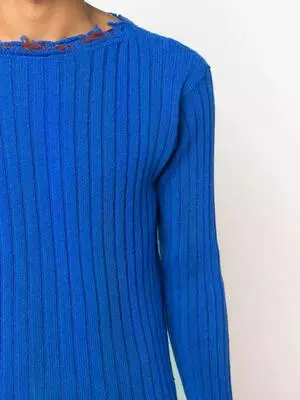 Marni Ribbed Frayed-hem Jumper
