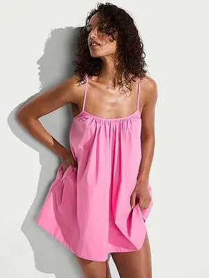 Victoria's Secret Poplin Trapeze Mini Dress - Pink